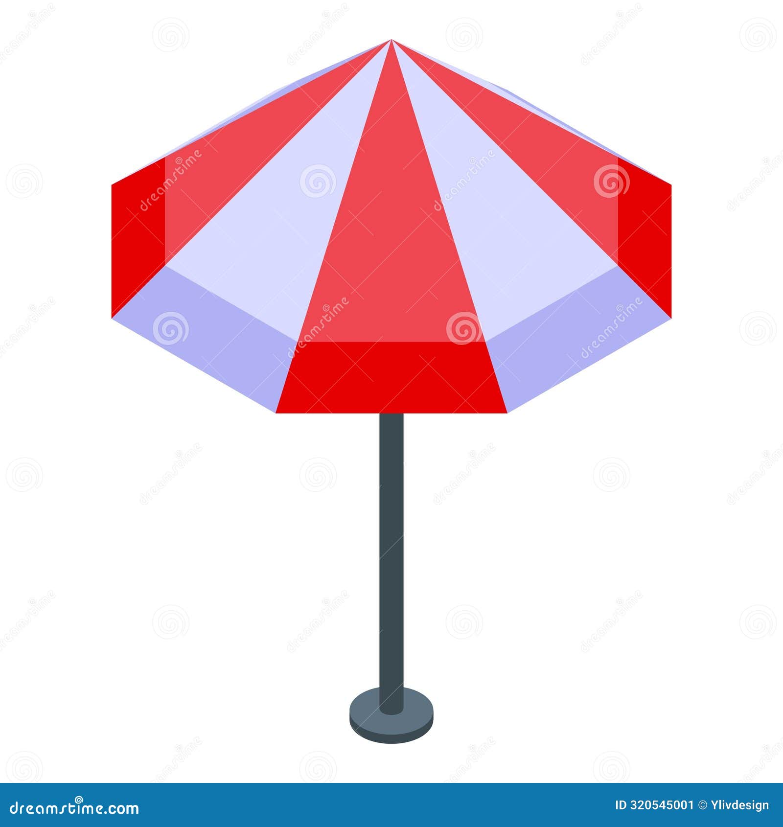 Red and White Beach Umbrella Illustration Stock Vector - Illustration ...