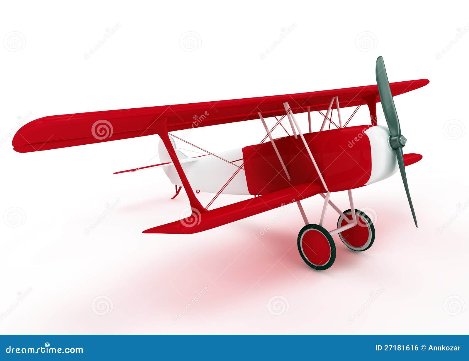 Red and white biplane stock illustration. Illustration of cartoon ...