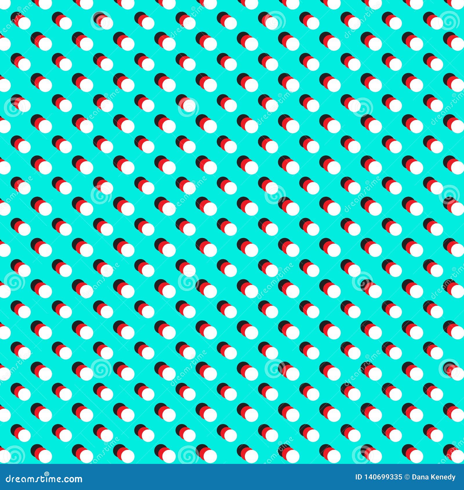 Red White and Black Circle Pattern on Teal Background. Stock Image ...