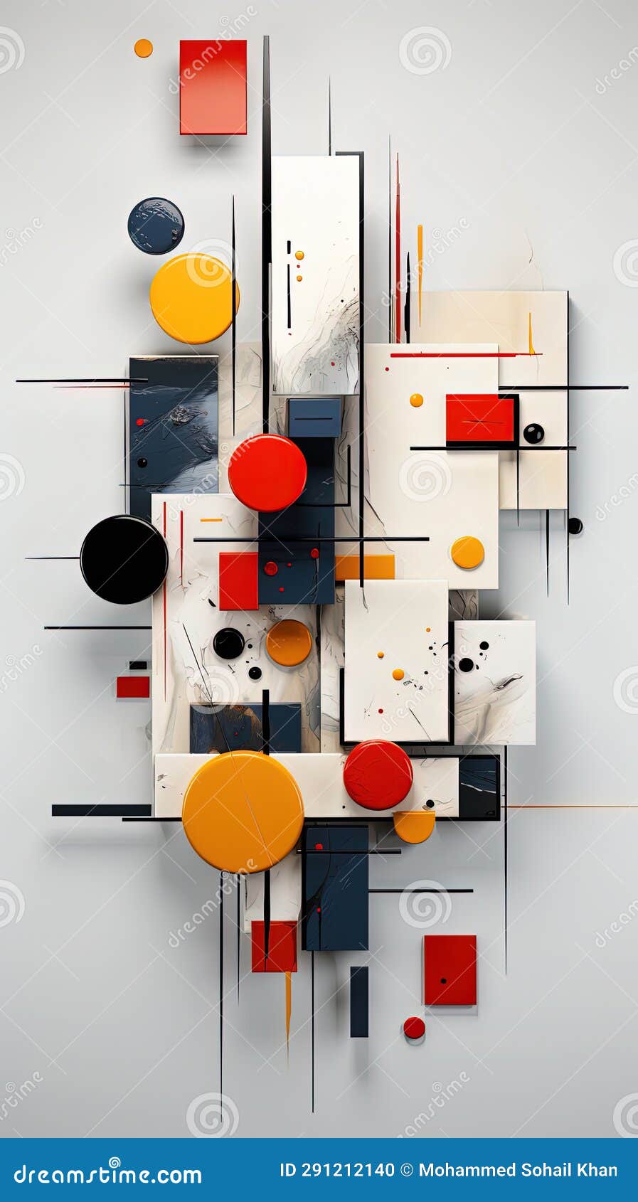 Red White and Black Geometric Random Round Circle Background Stock ...