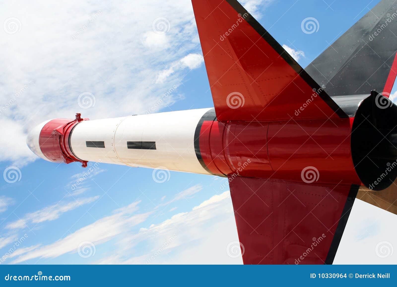 A Red, White and Black Rocket Stock Photo - Image of missile, nosecone ...