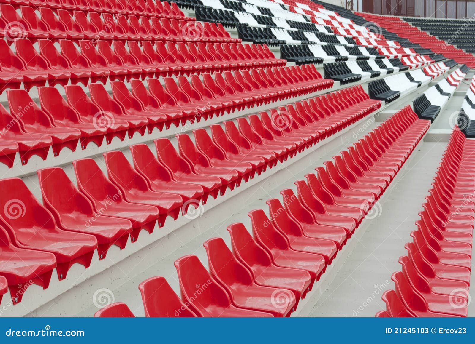 Red & White & Black Stadium Stands Stock Image - Image of seating ...