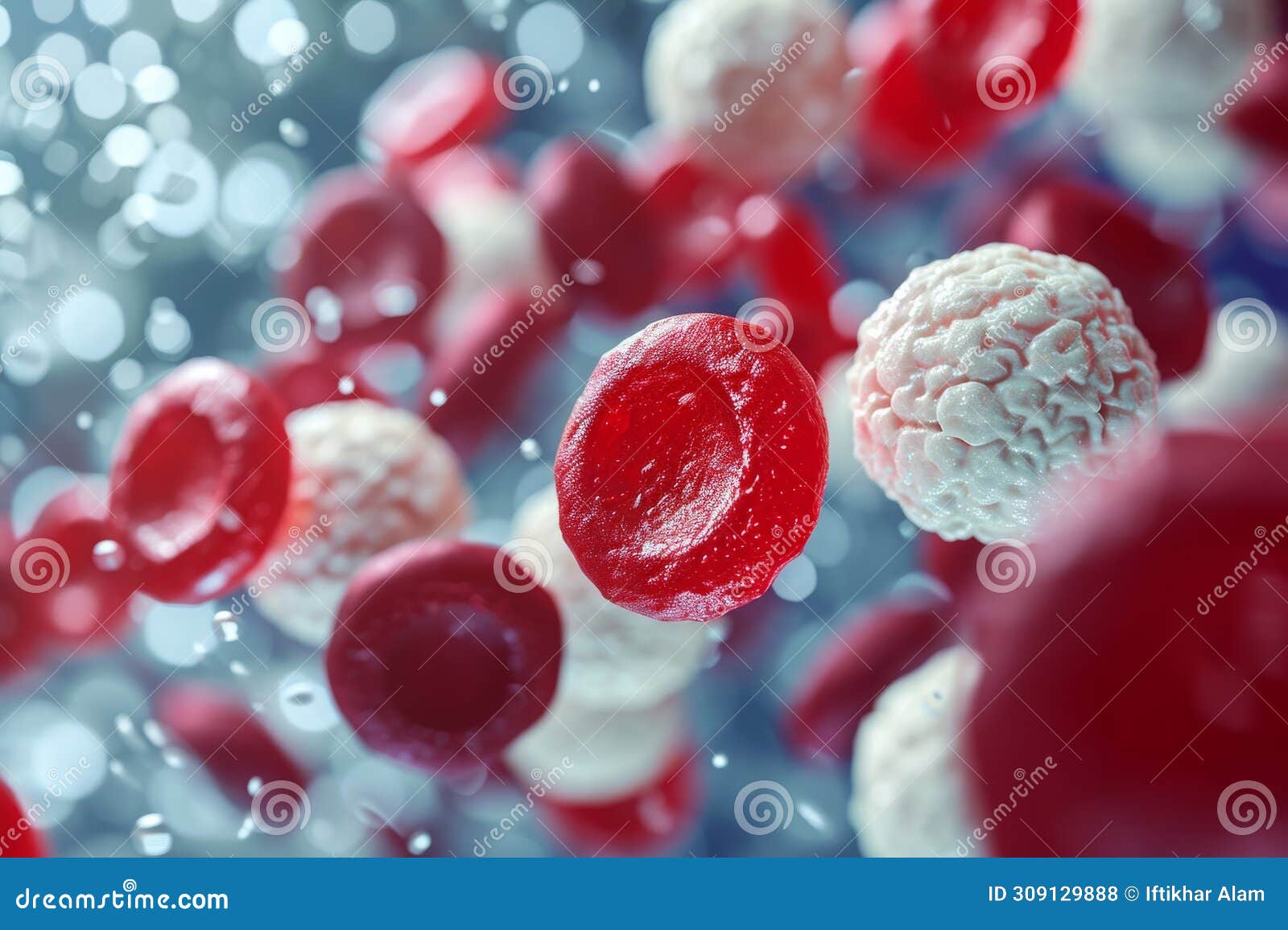 Red and White Blood Cells Can Be Seen Floating in Water, Demonstrating ...