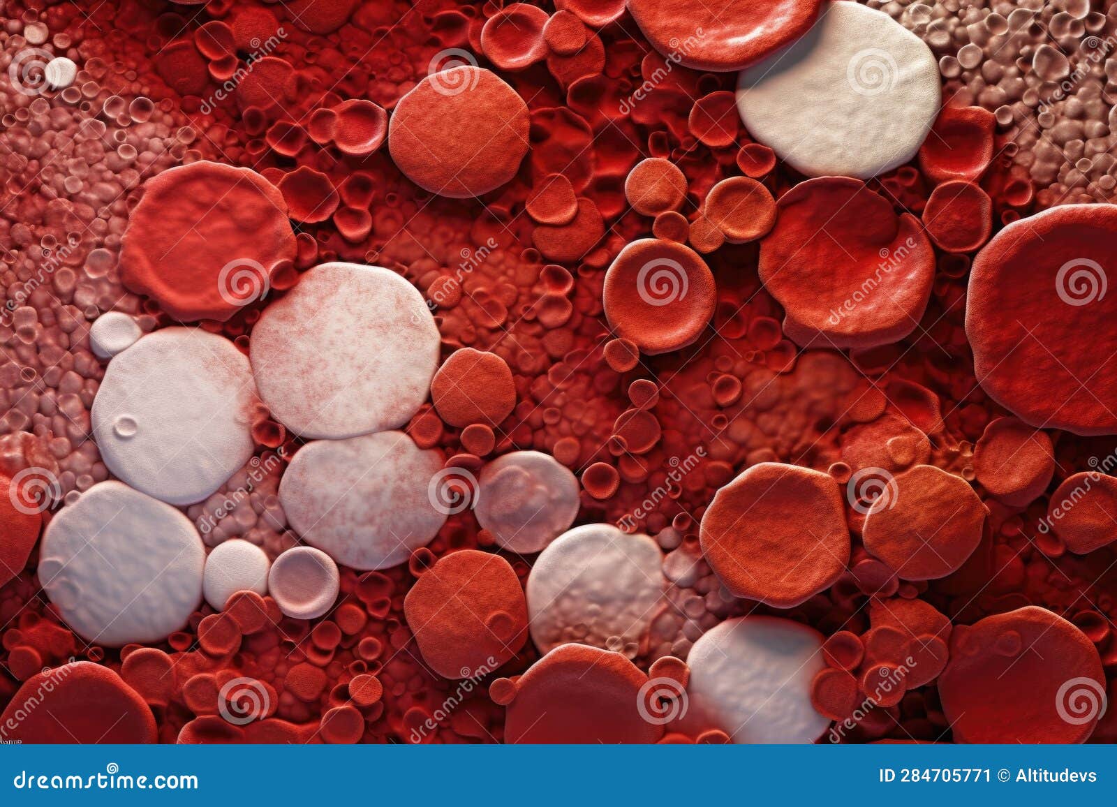 Red and White Blood Cells Contrast on Slide Stock Illustration ...