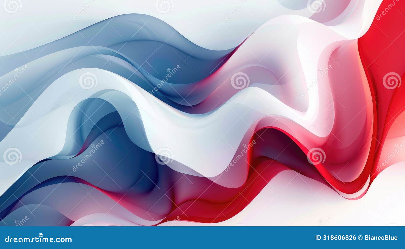 Red White and Blue Abstract Waves AIG51A Stock Illustration ...