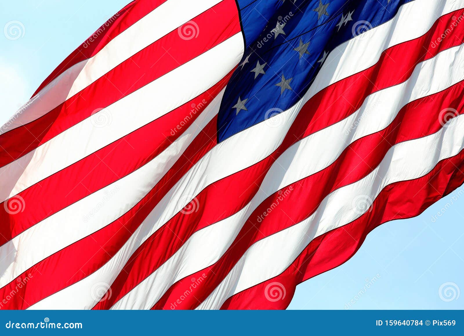 An American Flag Rippleing in a Light Breeze. Stock Photo - Image of ...