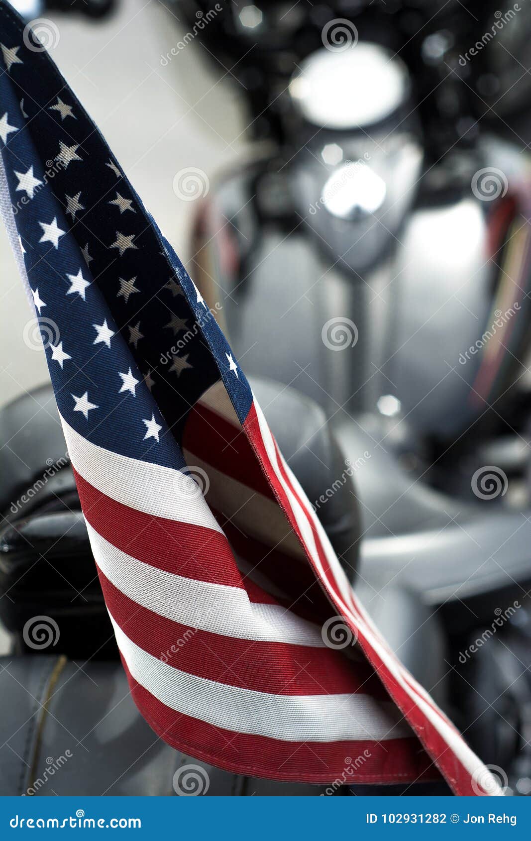 Closeup of Red White and Blue American Flag on Motorcycle Stock Photo ...