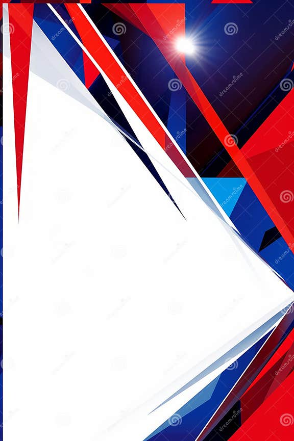 A Red White and Blue Background with a Triangle Shape Stock ...