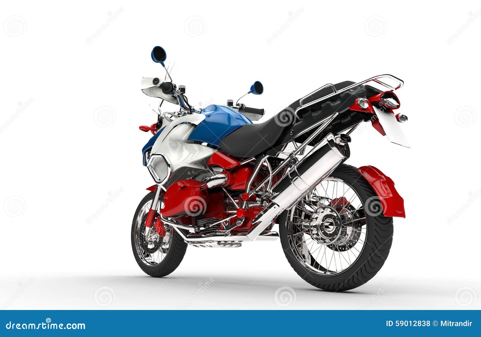 Red White and Blue Bike - Back View Stock Illustration - Illustration ...