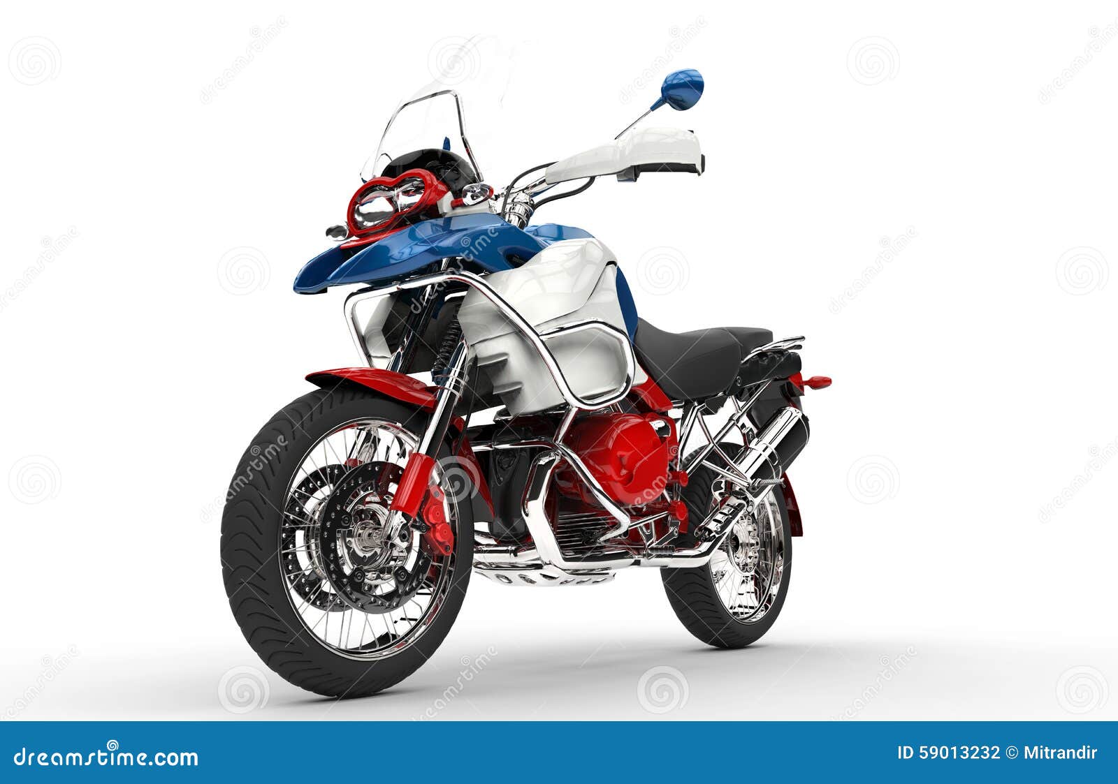 Red White and Blue Bike stock illustration. Illustration of motorcycle ...