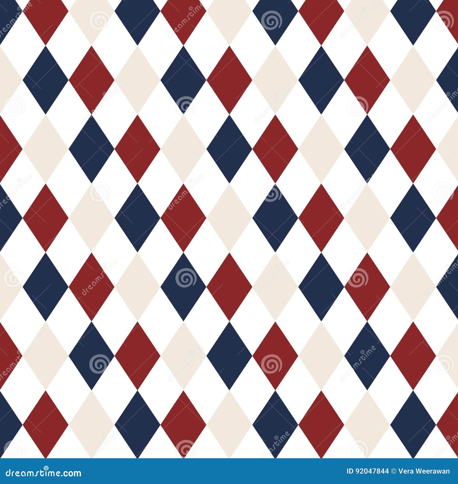 Red, White Blue Diamond Seamless Repeating Pattern. Stock Vector ...