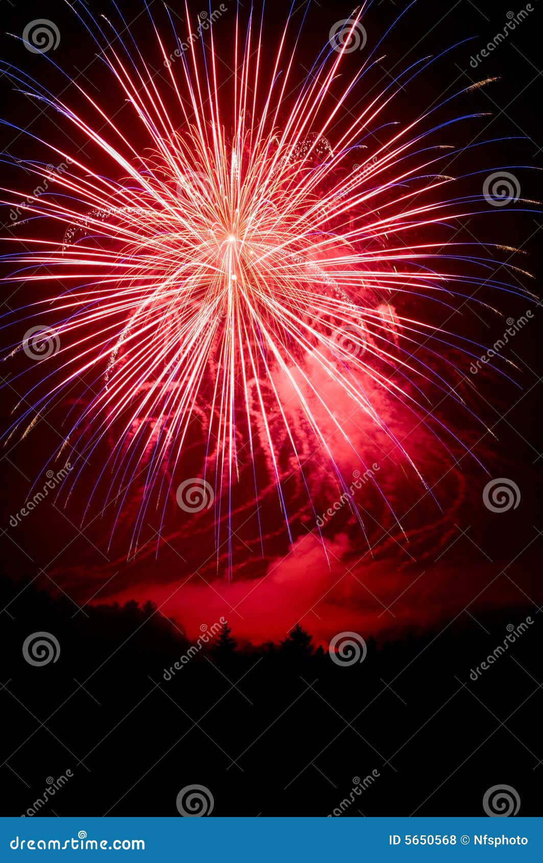 Red, White and Blue Fireworks on 4th of July Stock Photo - Image of ...