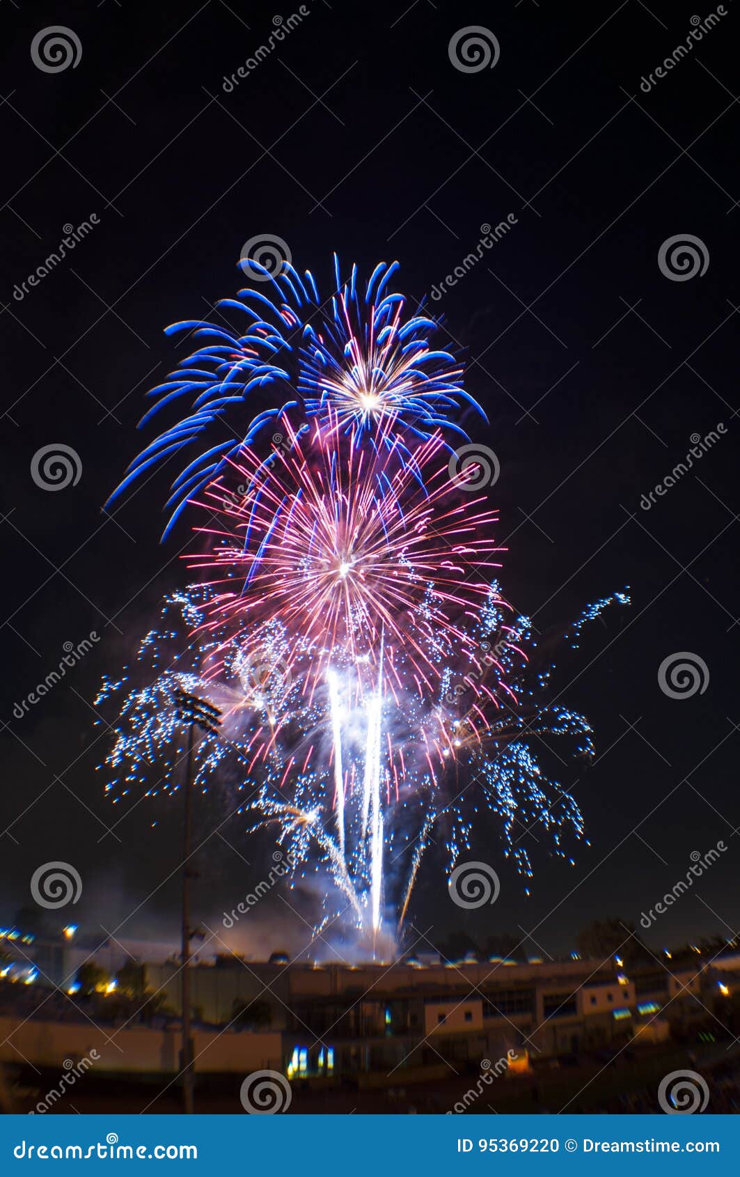 Red White and Blue Fireworks Stock Photo - Image of july4th, patriotic ...