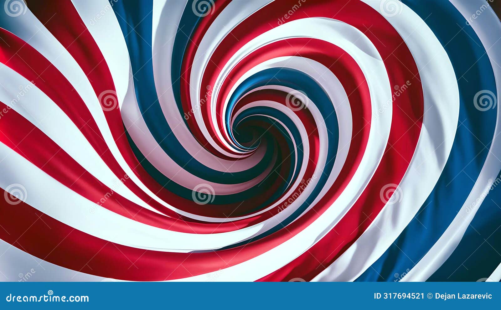 Red White Blue Flag in a Swirl Stock Illustration - Illustration of ...