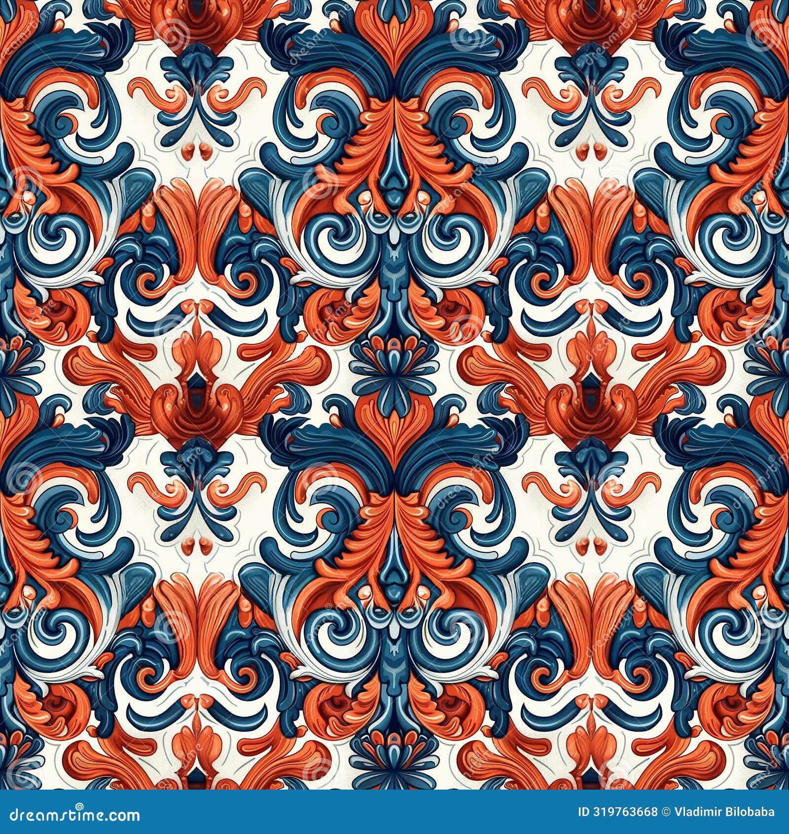 Red, White and Blue Pattern on White Background Seamless Stock ...