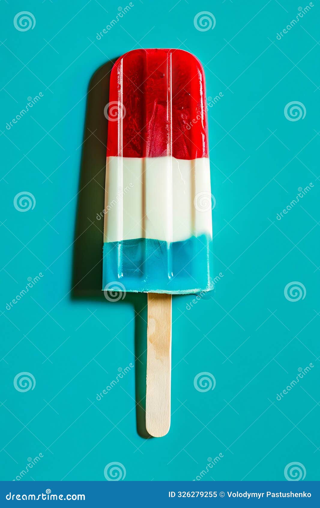 A Red, White and Blue Ice Pop on a Stick Stock Image - Image of white ...