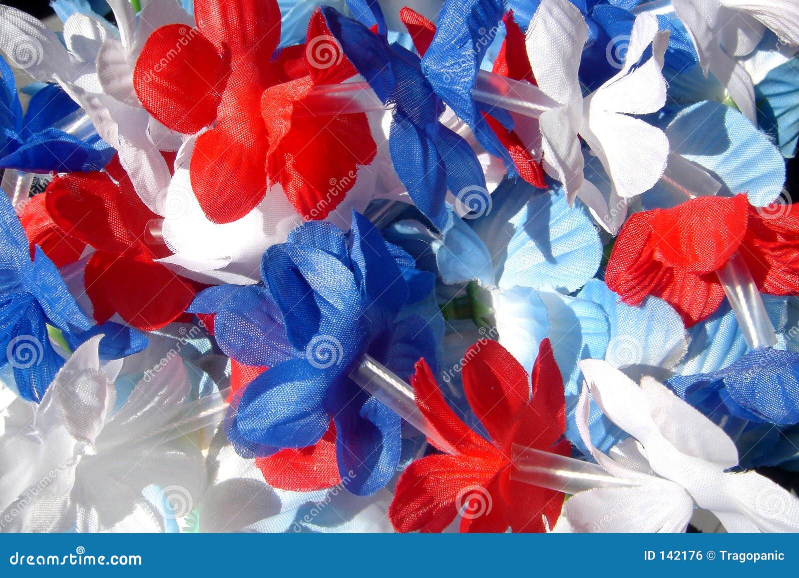 Red, White & Blue Leis stock photo. Image of blue, hawaiian - 142176