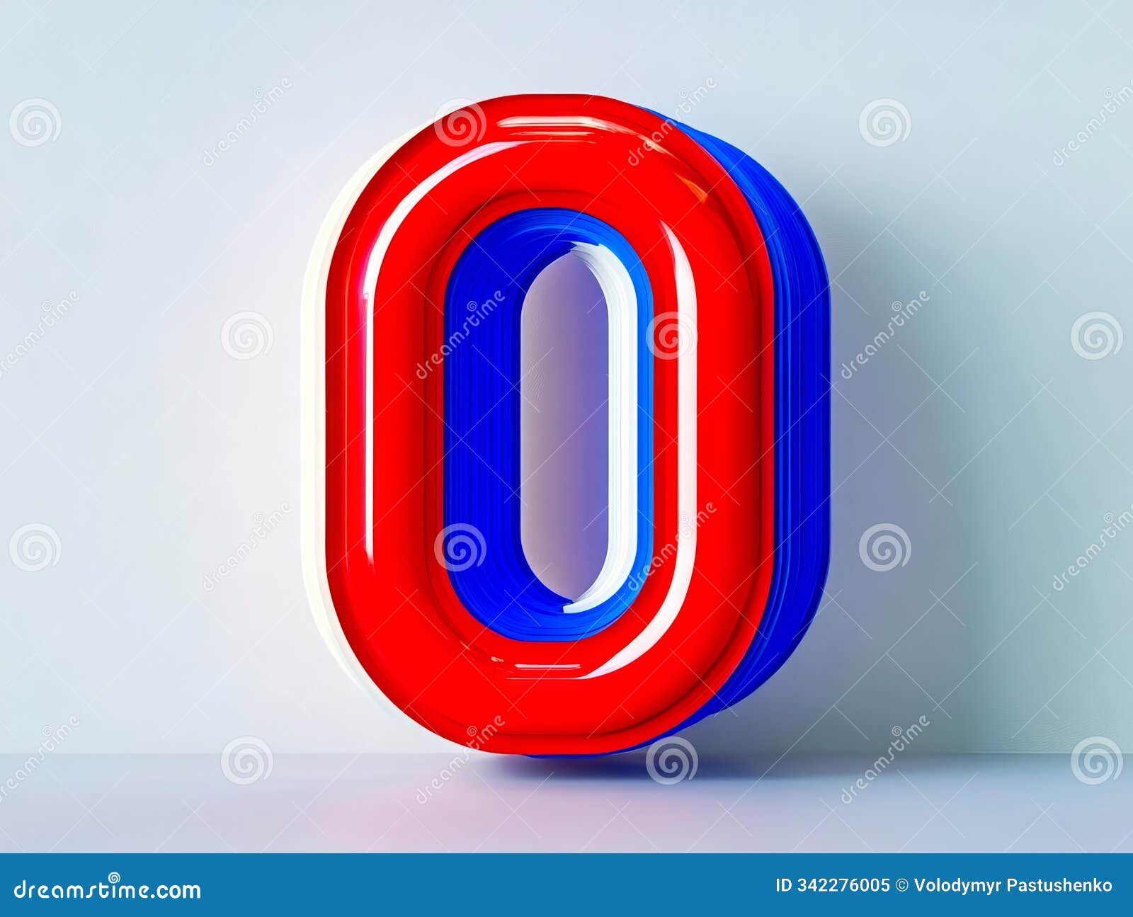 A Red White and Blue Number 0 on a Blue Background Stock Illustration ...