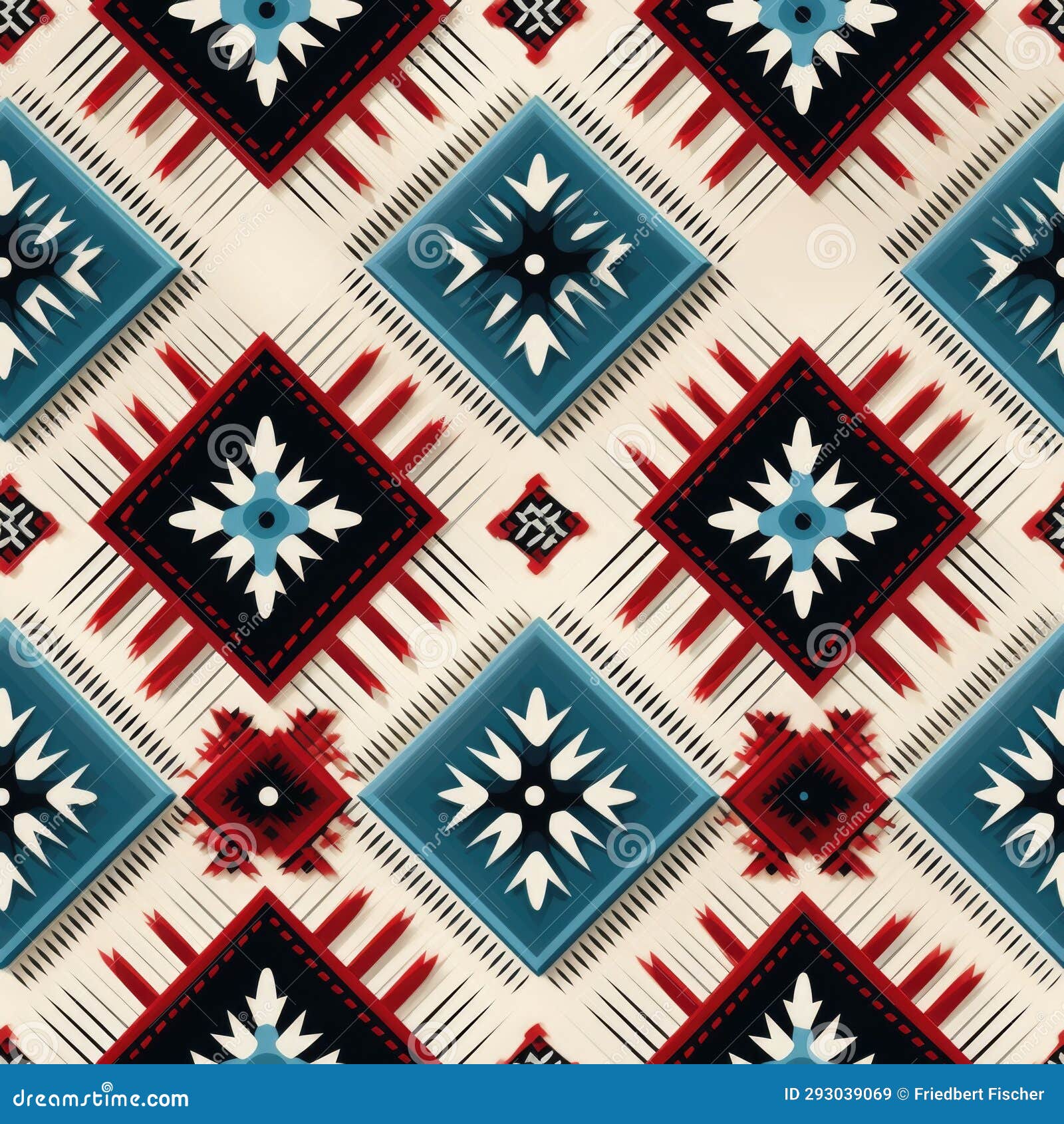 A Red, White, and Blue Pattern of Squares. Seamless Pattern Stock ...