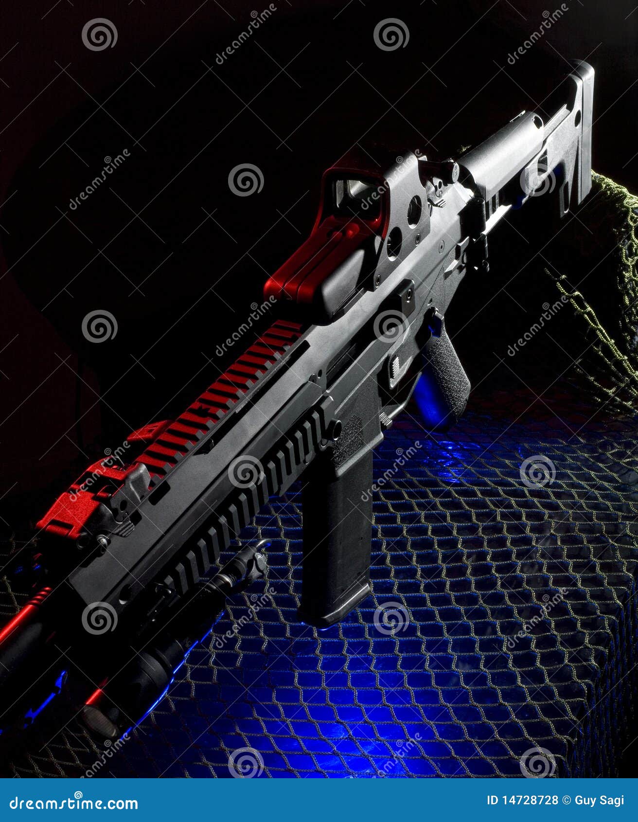 Red, white and blue rifle stock photo. Image of blue - 14728728