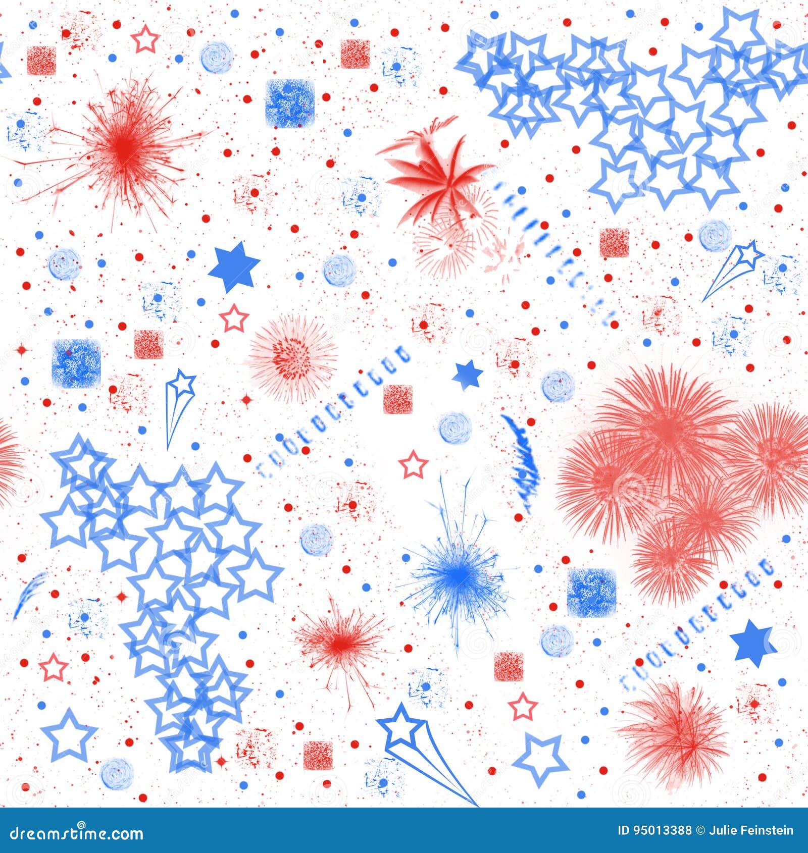 Red White and Blue Seamless Pattern Stock Illustration - Illustration ...