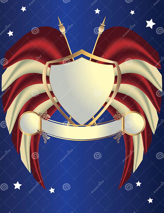 Red white and blue shield stock vector. Illustration of american - 8861080