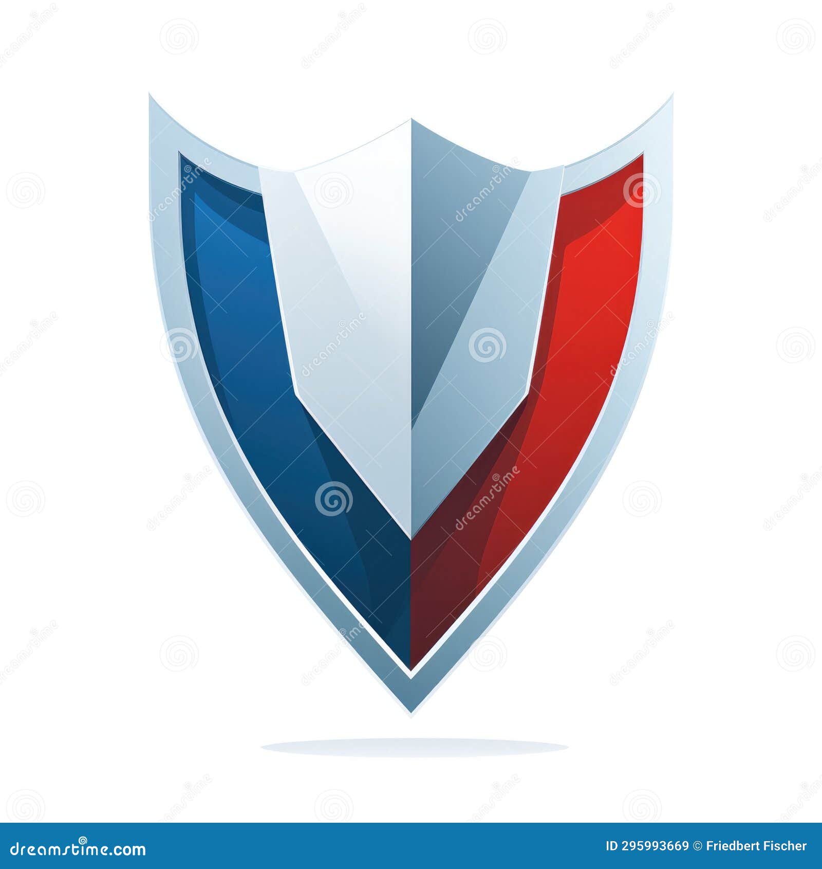 A Red, White and Blue Shield Logo on a White Background Stock ...