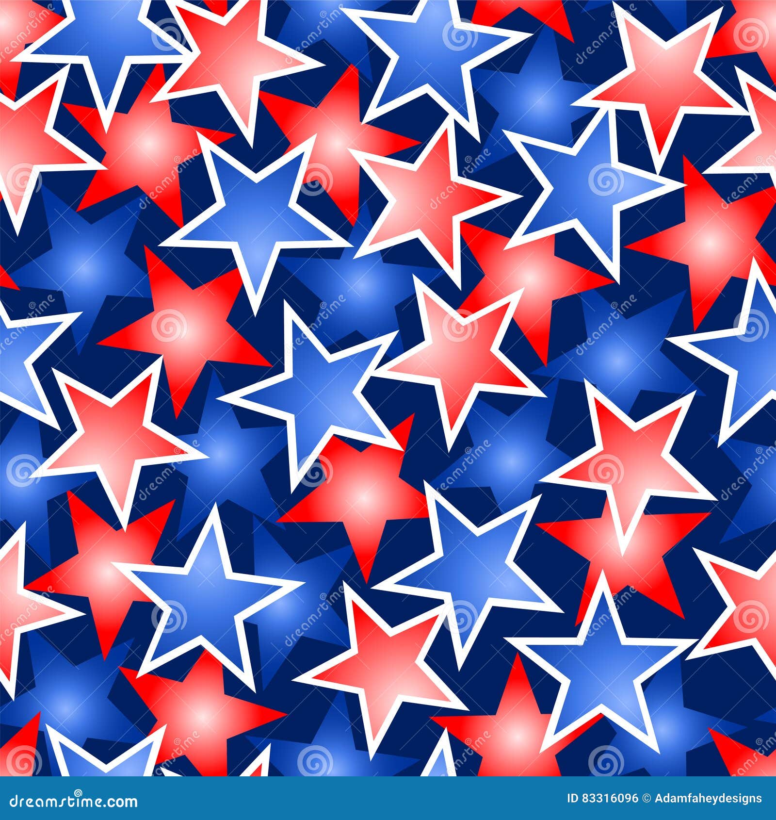 Red White and Blue Stars Seamless Pattern Stock Vector - Illustration ...