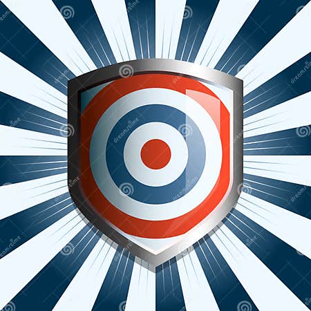 Red White and Blue Target Shield Stock Vector - Illustration of ...
