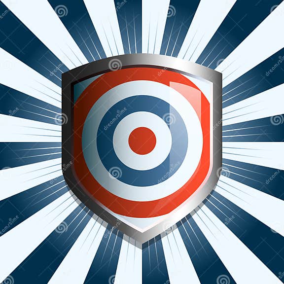 Red White and Blue Target Shield Stock Vector - Illustration of ...