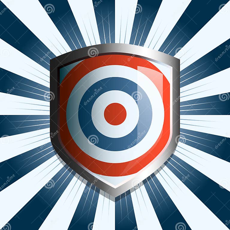 Red White and Blue Target Shield Stock Vector - Illustration of ...