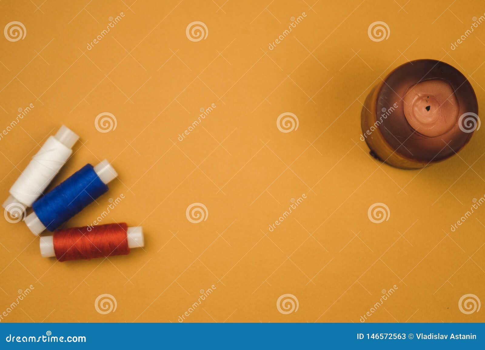 Red White and Blue Threads on an Orange Background Stock Image - Image ...