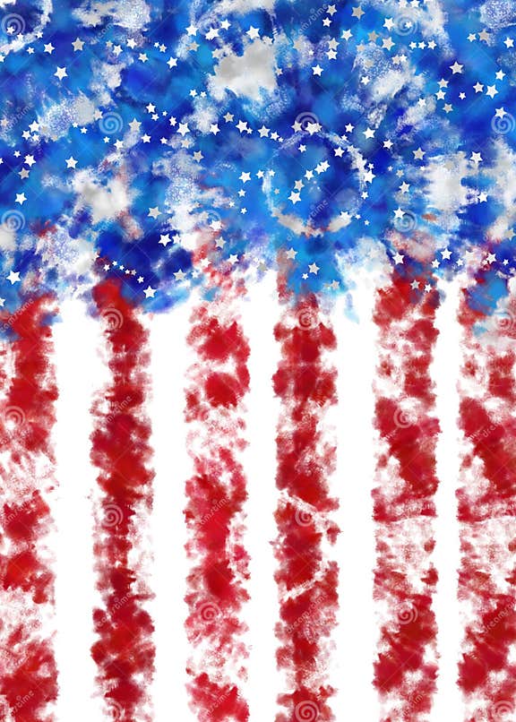 Red White And Blue Tie Dye American Flag Stock Illustration