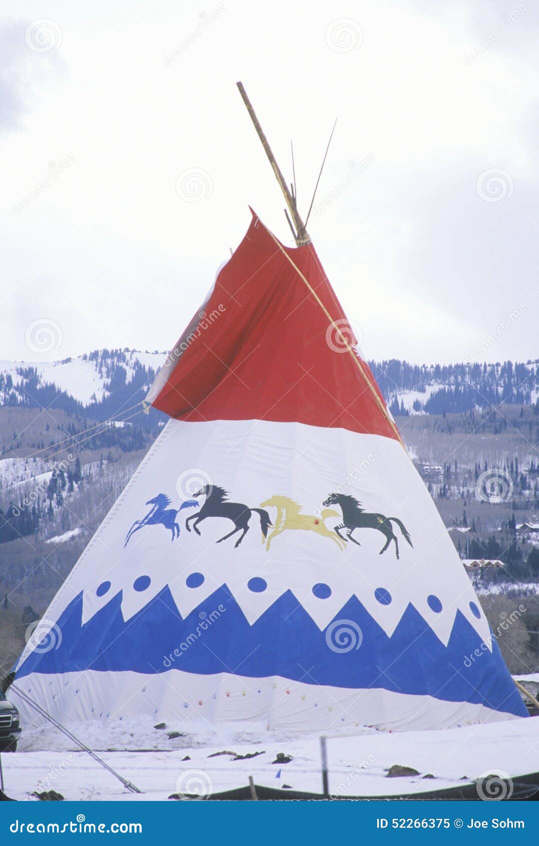 Red, White and Blue Tipi, Park City, UT Editorial Image - Image of ...
