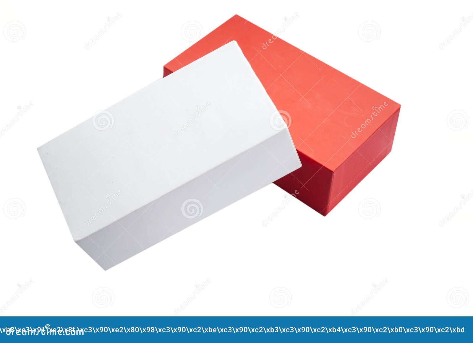 Red and White Box on a White Background. Isolate Stock Photo - Image of ...