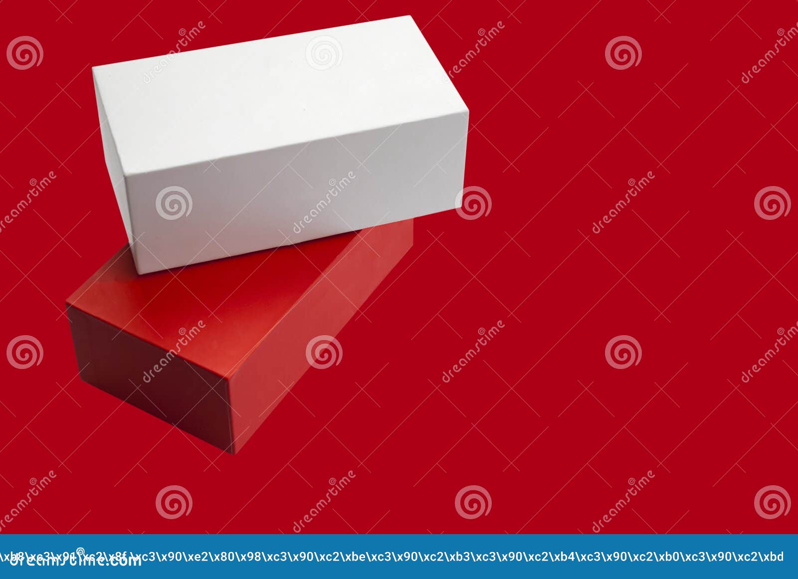 Red and White Box on a Red Background. Isolate Stock Photo - Image of ...
