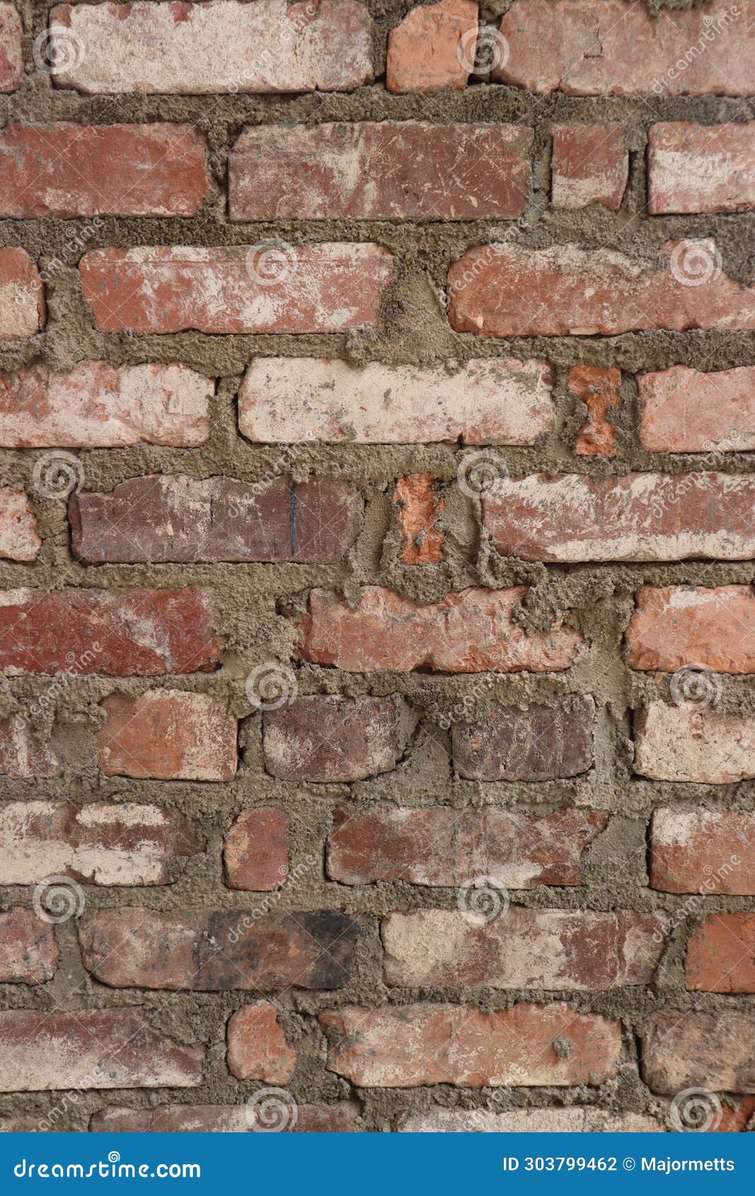 Red and White Brick with Gray Mortar Stock Photo - Image of soil ...