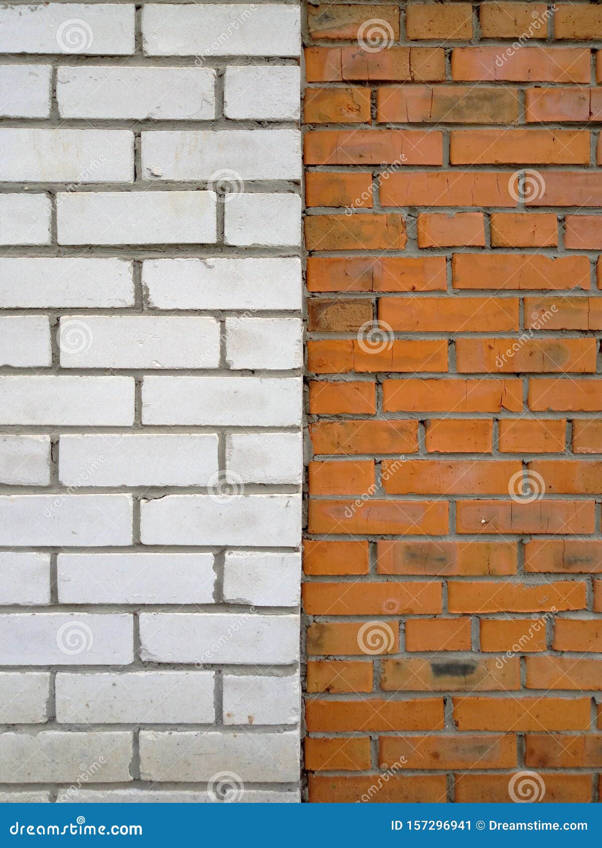 Red and white brick wall stock image. Image of black - 157296941