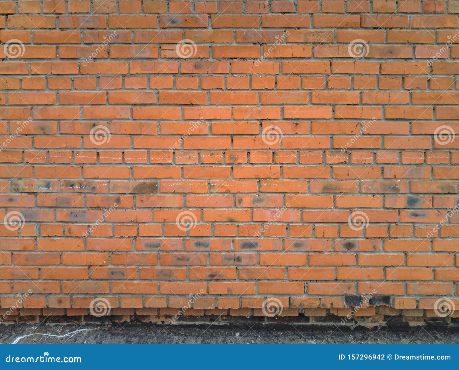 Red and white brick wall stock photo. Image of concrete - 157296942
