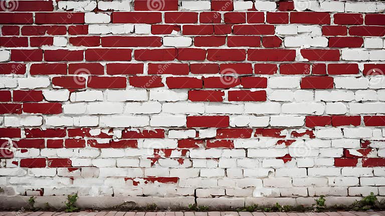 Red and White Brick Wall Texture Background. Stock Illustration ...