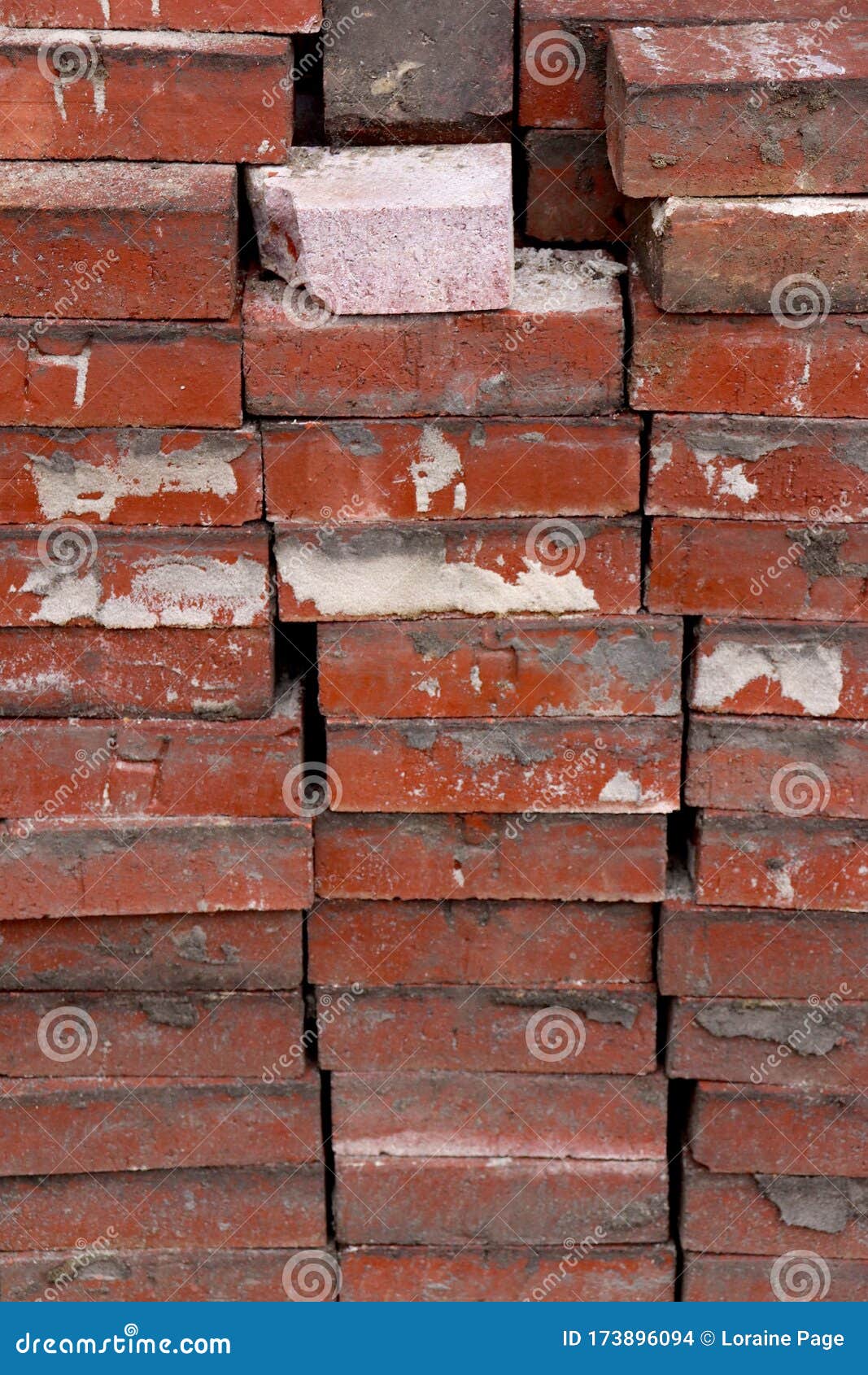 Bricks Stacked Against a Building Ready for Mortar Stock Photo - Image ...