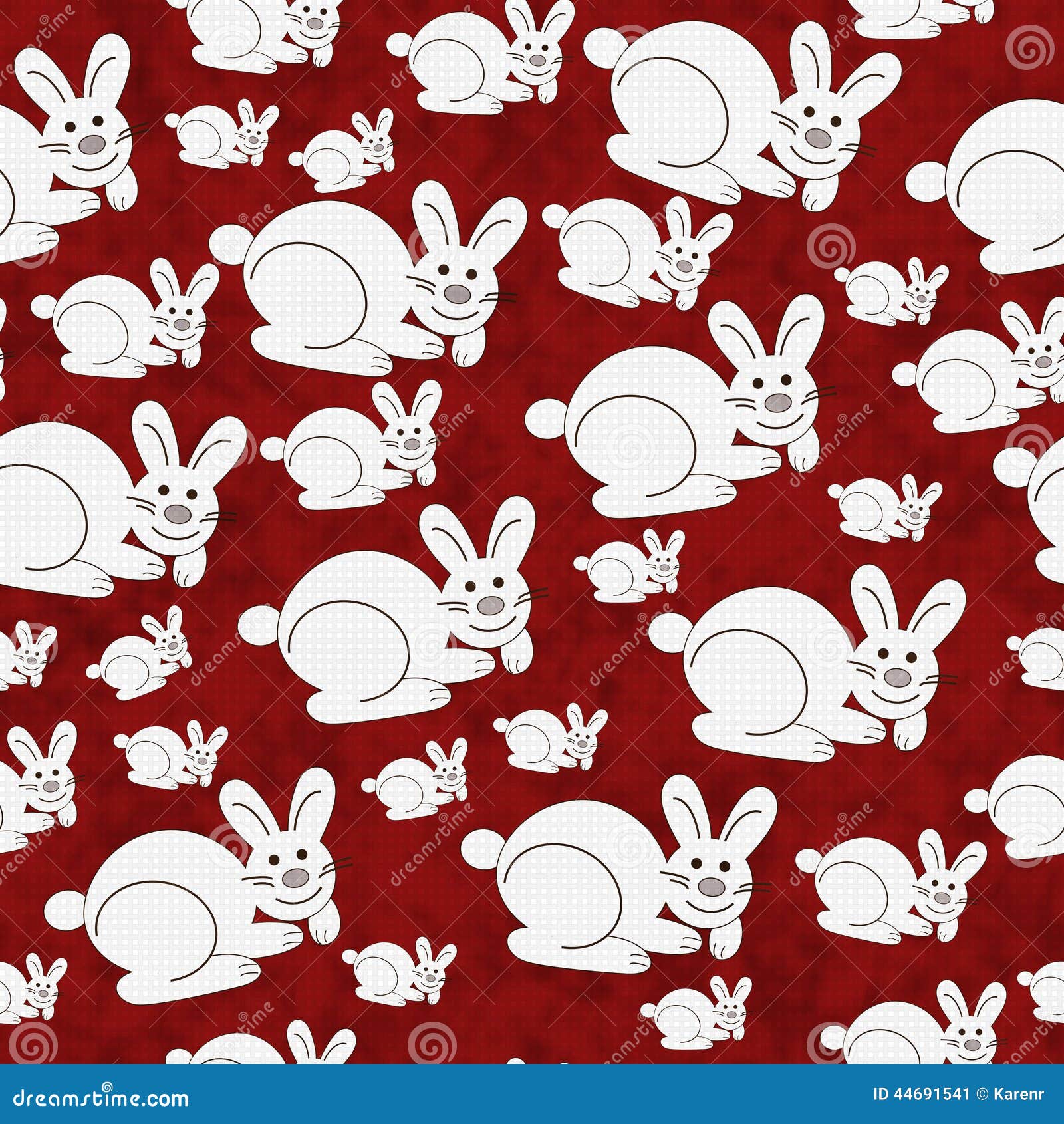 Red and White Bunny Textured Fabric Repeat Pattern Background Stock ...