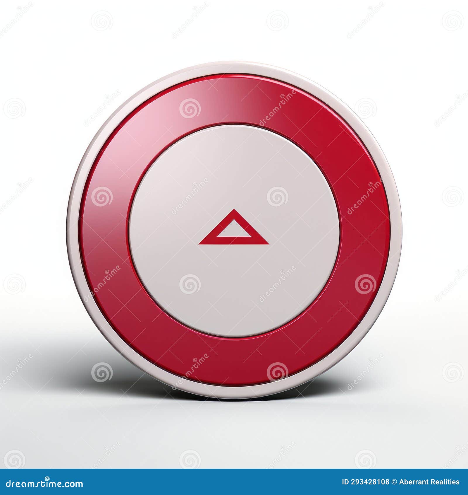 A Red and White Button with an Arrow on it Stock Illustration ...