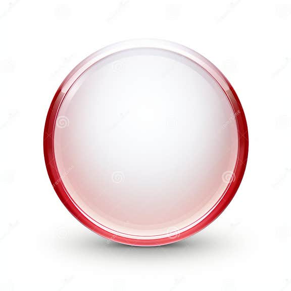 A Red and White Button on a White Background Stock Illustration ...