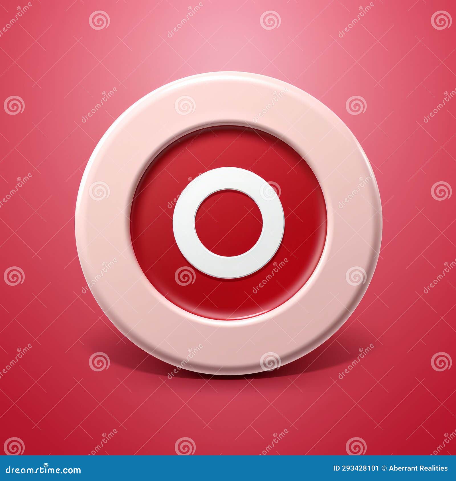 A Red and White Button on a Red Background Stock Illustration ...