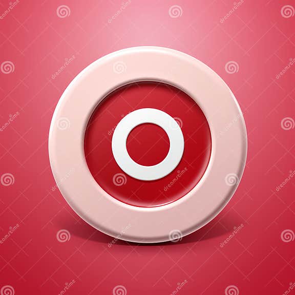 A Red and White Button on a Red Background Stock Illustration ...