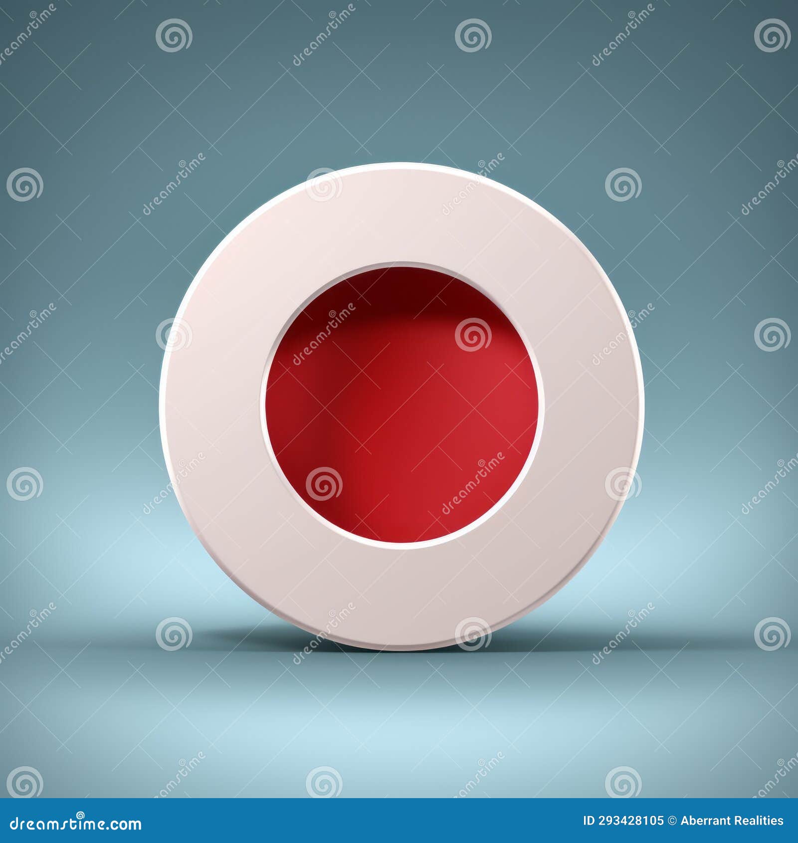 A Red and White Button on a Blue Background Stock Illustration ...