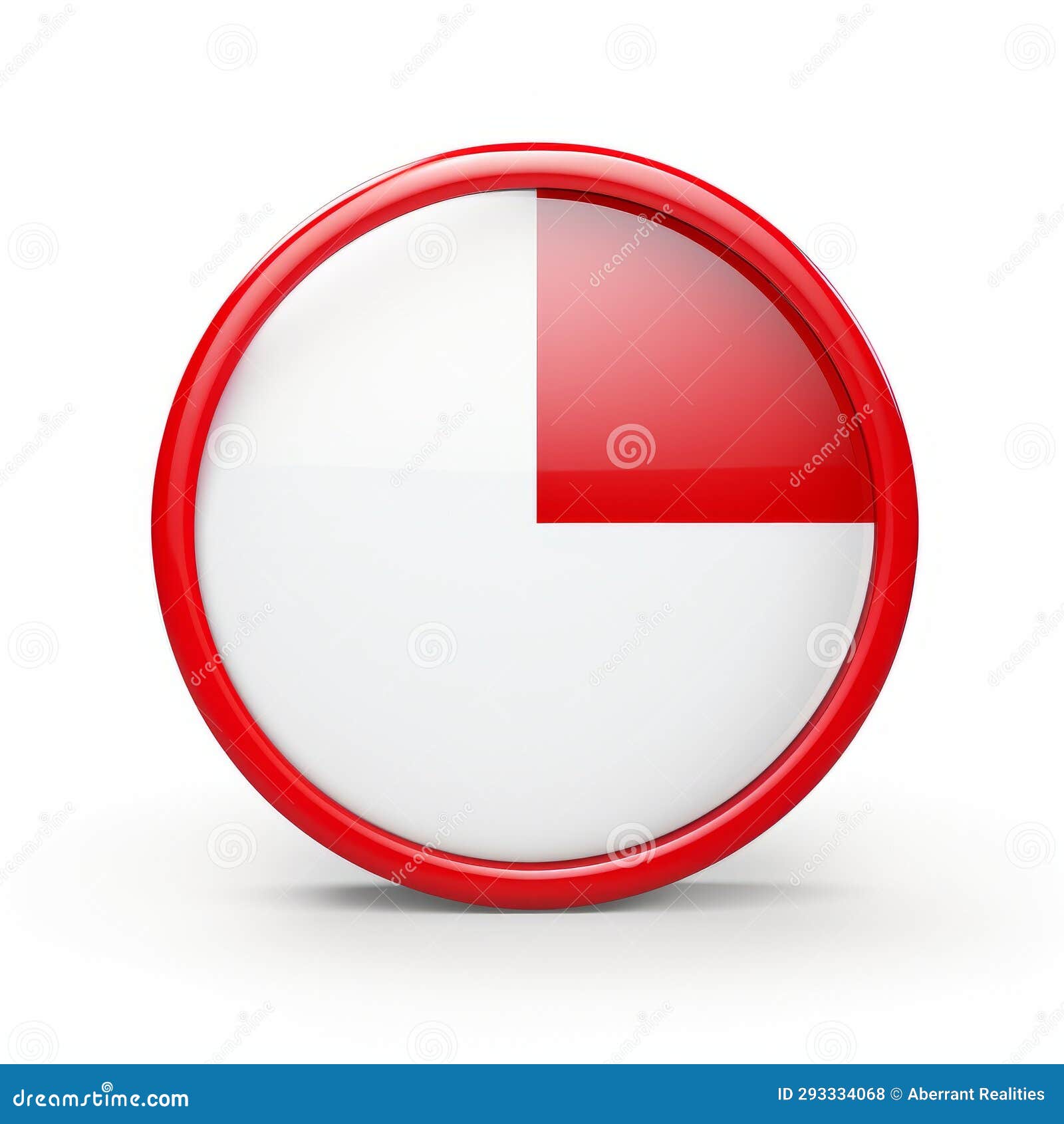 A Red and White Button with a White Square in the Middle Stock ...