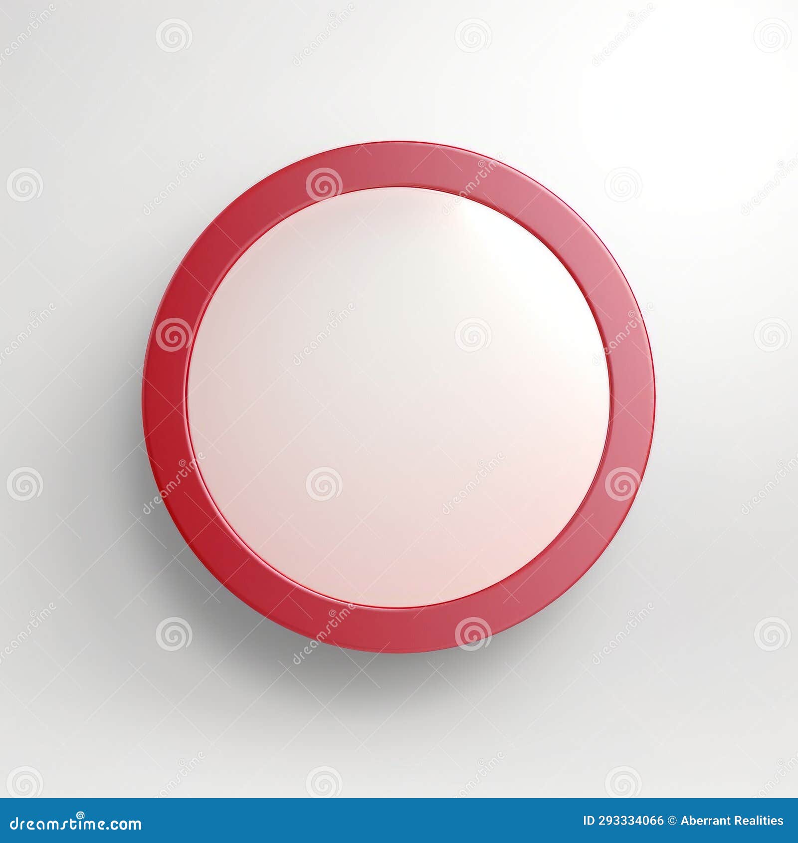 A Red and White Button on a White Surface Stock Illustration ...