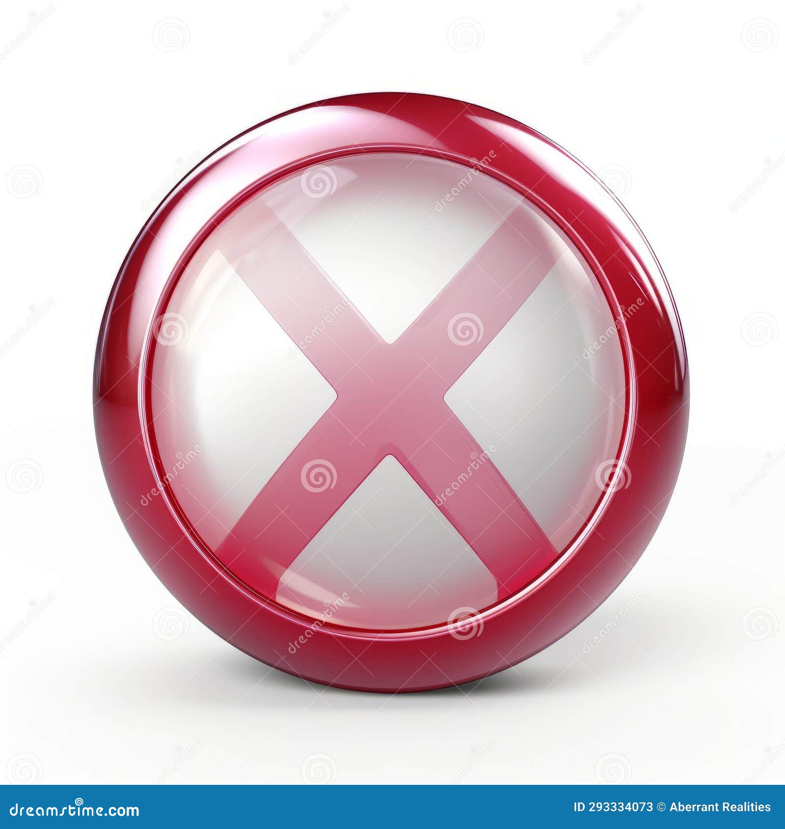 A Red and White Button with an X on it Stock Illustration ...
